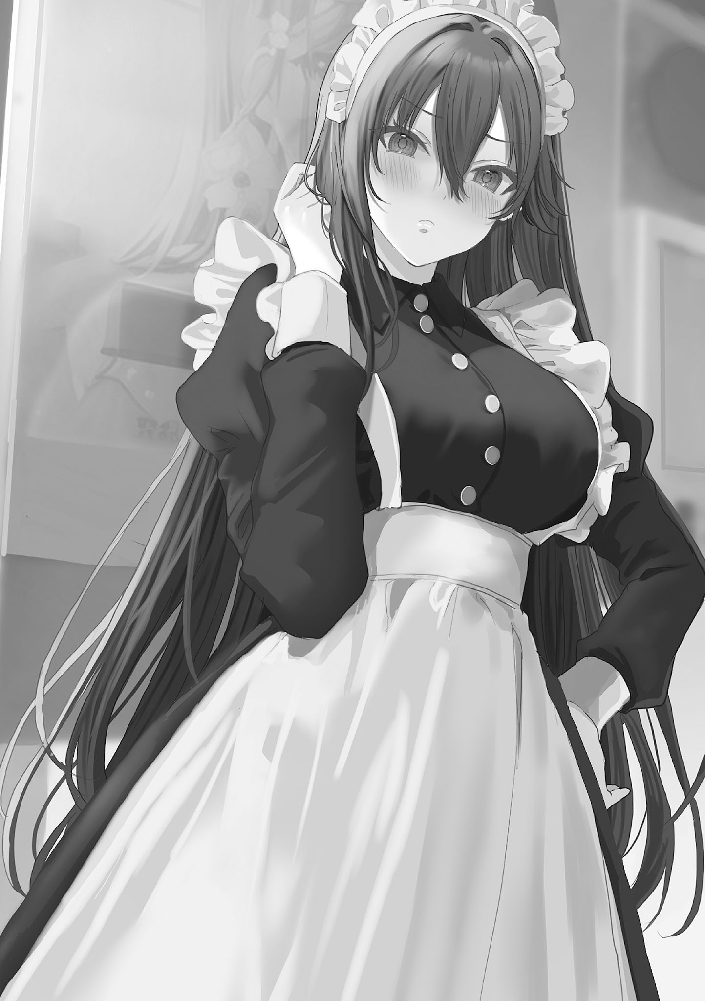 hamu (plot sy) tonari no seki no yankee shimizu-san ga kami wo kuroku somete kita maid ...